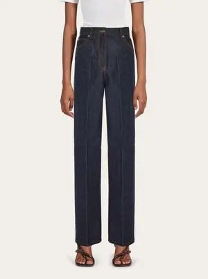 FERRAGAMO Belt Ring Denim Trousers