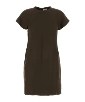 Brunello Cucinelli Round Neck Short Sleeve Mini Dress - No