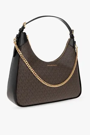 Michael Kors Monogram Jacquard Shoulder Bag - Brown