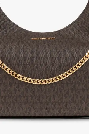 Michael Kors Monogram Jacquard Shoulder Bag - Brown