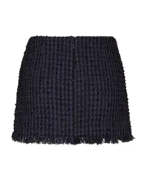 Dsquared2 Tweed Frayed-hem Miniskirt - Black
