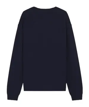 Maison Kitsuné Bold Fox Head Patch Knitted Cardigan - Ink Blue