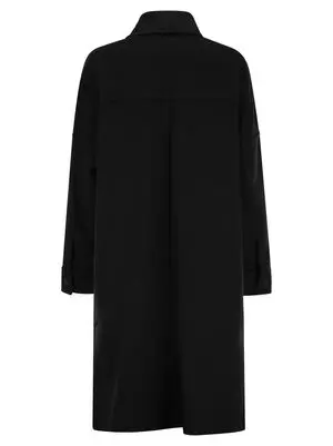 Max Mara Baruffa Button Detailed Oversized Coat - Black