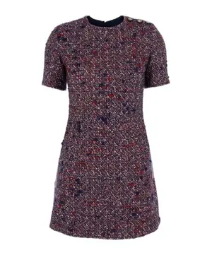 Gucci Crewneck Tweed Mini Dress - Black