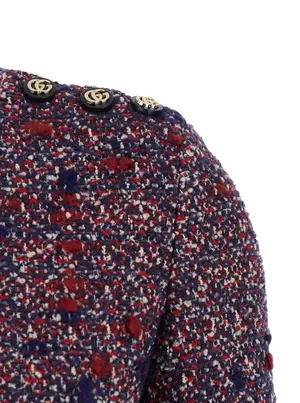 Gucci Crewneck Tweed Mini Dress - Black