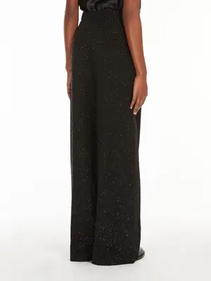 Max Mara Sequin Embellished Wool-blend Straight Leg Pants