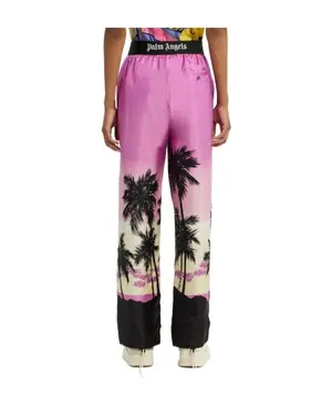 Palm Angels Sunset Printed High Waist Pajama Pants