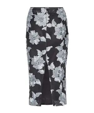 ROTATE BY BIRGER CHRISTENSEN Floral Mesh Rear Slit Pencil Skirt