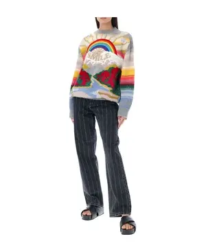Stella McCartney Smile Embroidered Crewneck Jumper - Gray