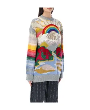 Stella McCartney Smile Embroidered Crewneck Jumper - Gray
