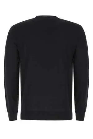 Prada Logo Embroidered Crewneck Jumper - Blue