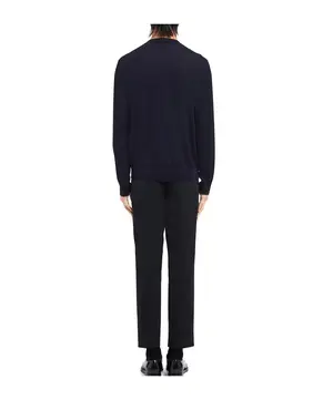 Prada Logo Embroidered Crewneck Jumper - Blue