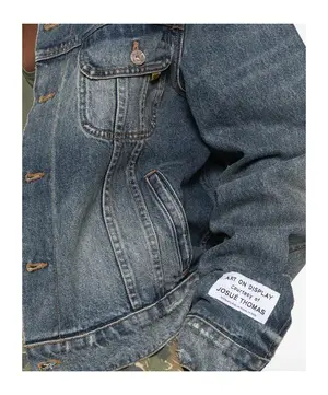 GALLERY DEPT. Distressed Denim Jacket With Contrast Collar