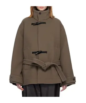 LEMAIRE Short Duffle Coat - Dark Squirrel