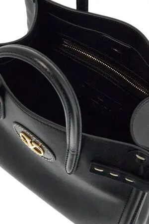 Valentino Garavani Antibes Vlogo Plaque Small Top Handle Bag - Black