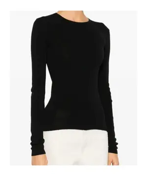 TOTEME Long-sleeved Crewneck T-shirt - Black