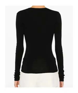 TOTEME Long-sleeved Crewneck T-shirt - Black