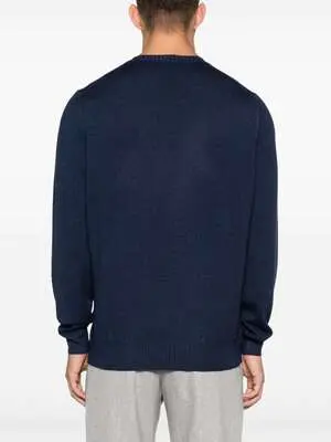 FAY Logo-embroidered Crewneck Jumper - Black