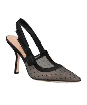 Dior Slingback Mesh Pointed Toe High Heel Pumps