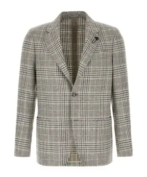 LARDINI Single-breasted Checked Blazer