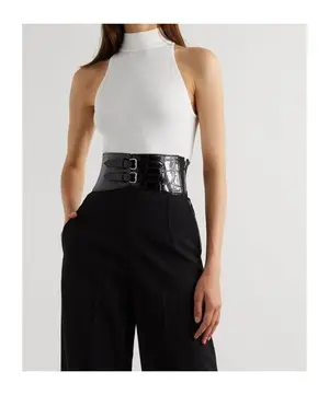 Alaïa High-neck Sleeveless Bodysuit - White