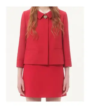 Valentino Garavani Crepe Couture Cropped Jacket With Jewel Detail