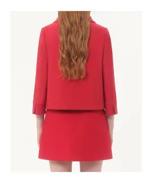 Valentino Garavani Crepe Couture Cropped Jacket With Jewel Detail