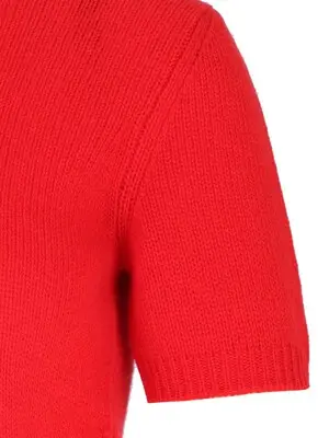 Prada Ribbed Knit Short-sleeve Crewneck Sweater
