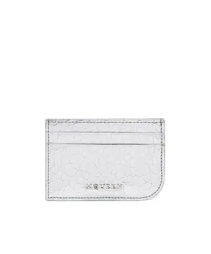 Alexander McQueen Logo Lettering Card Holder - Silver