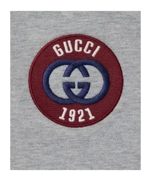 Gucci Felted Cotton Zipped Jacket With Patch And Embroidery - Grey