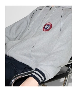 Gucci Felted Cotton Zipped Jacket With Patch And Embroidery - Grey