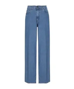 Miu Miu Logo-embroidered Straight-leg Denim Jeans - Blue
