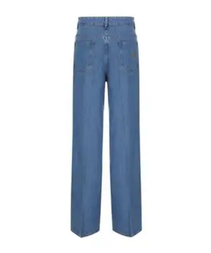 Miu Miu Logo-embroidered Straight-leg Denim Jeans - Blue