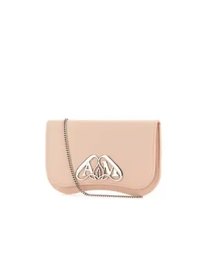 Alexander McQueen Logo Plaque Foldover Crossbody Bag