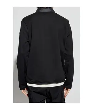 Moncler Zip-up Padded Cardigan With Logo Patch - Black