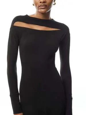 Victoria Beckham Long-sleeved Cut-out Dress With Side Slit