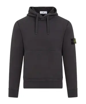 Stone Island Stone Island Compass Patch Drawstring Hoodie Charcoal Grey