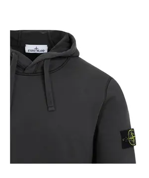 Stone Island Compass Patch Drawstring Hoodie - Charcoal Grey