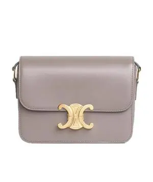 Celine Teen Triomphe Bag In Shiny Calfskin - Gray