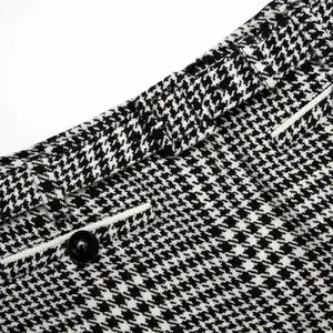 SELF-PORTRAIT Houndstooth Cropped Jacket With Diamanté Trim - Black