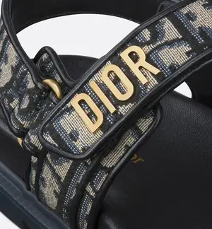 Dior Dioract Sandal With Oblique Motif - Black