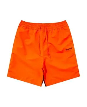Off-White Diag Surfer Logo Swim Shorts - Red