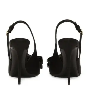Dolce & Gabbana Satin Slingback Heels With Bow Detail
