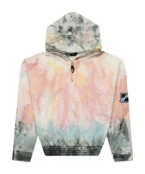 We11Done Tie-dye Zip-up Hooded Sweater