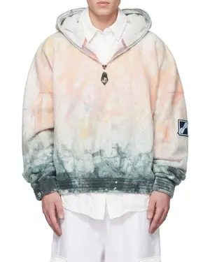 We11Done Tie-dye Zip-up Hooded Sweater