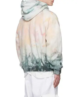 We11Done Tie-dye Zip-up Hooded Sweater