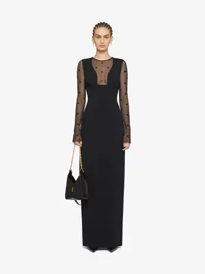 Givenchy Sable Stretch And 4g Tulle Gown