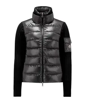Moncler Long-sleeved Cardigan With Nylon Padding
