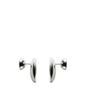 Bottega Veneta Concave Earrings In Silver - Gray