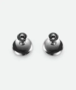 Bottega Veneta Concave Earrings In Silver - Gray